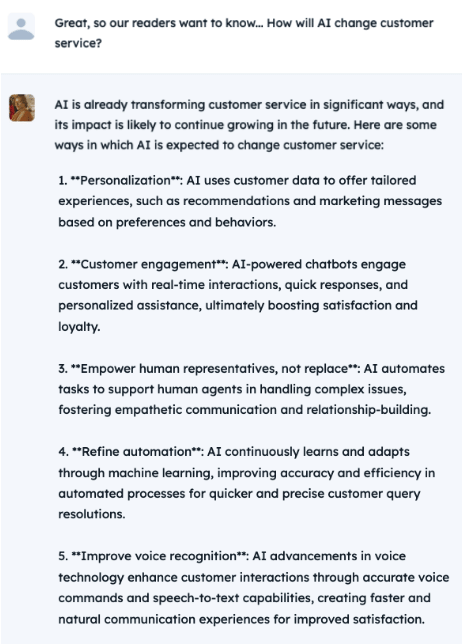 We Asked AI to Predict How It Will Change Customer Service: What it Said (& Do Human Pros Agree?)